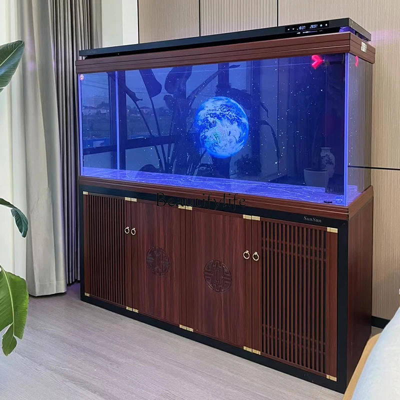 Large-Dragon-Fish-Tank-Super-White-Aquarium-Change-Water-Living-Room ...