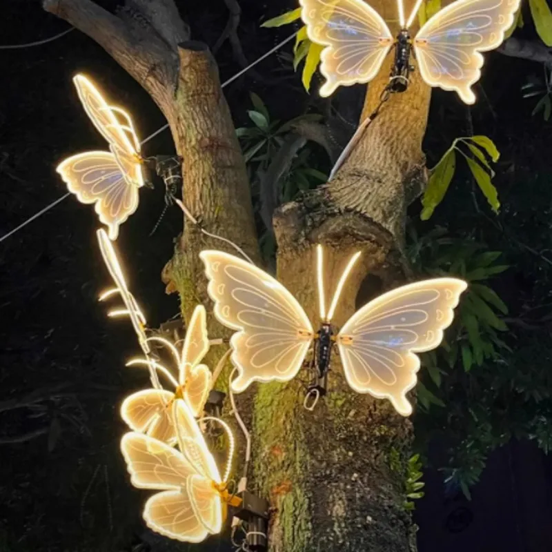 Wedding-Backdrop-Decoration-Open-and-Closed-LED-Luminous-Butterfly-Wall ...