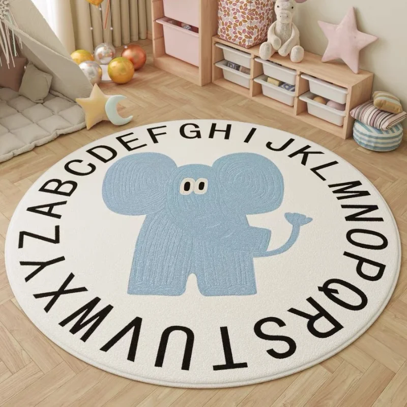 Creative-Letter-Carpet-Cartoon-Plush-Floor-Mat-Fluffy-Soft-Round ...