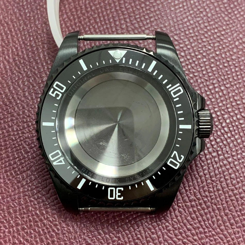 43mm Modification Watch Case 316l Stainless Steel Black Pvd Sapphire ...