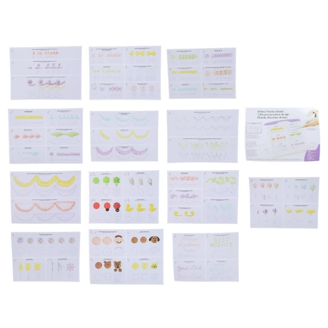 Piping Bags Kowanii Piping Practice Sheets 13 Cakes Piping Practice ...