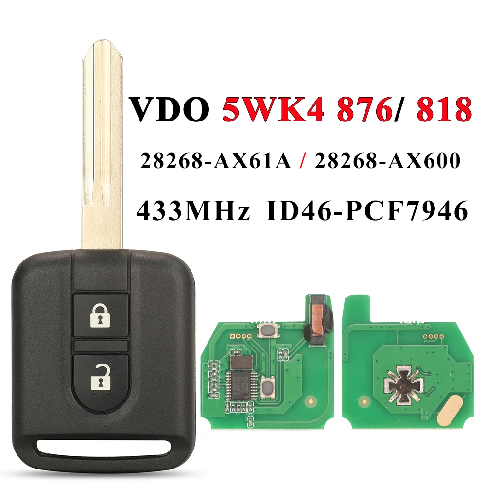 jingyuqin-5WK4-876-818-433MHz-ID46-Chip-Key-Fob-For-Nissan-Elgrand-X ...