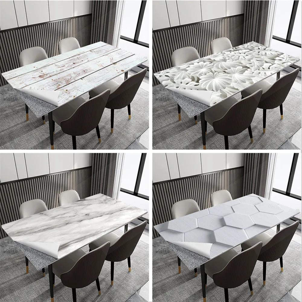 White-Wood-Grain-Dining-Table-Wallpaper-Self-Adhesive-Waterproof-Vinyl ...