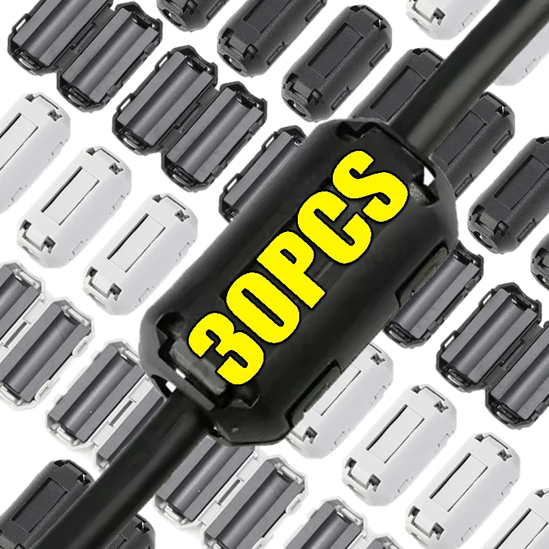 1-30Pcs Noise Filter Magnetic Clip Noise Suppressor Filter Ring Cable ...