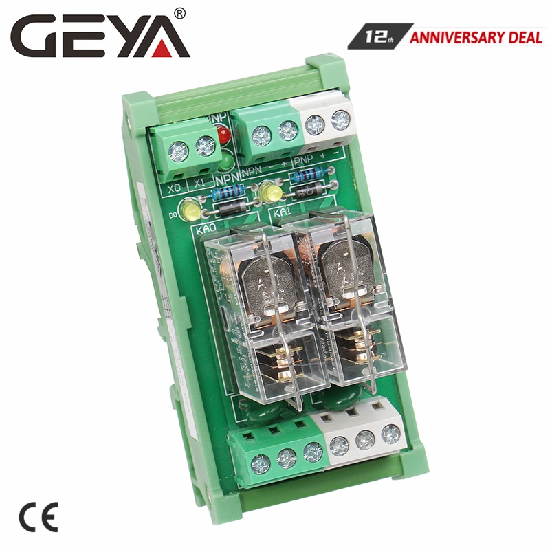 Geya Ng2r 2 Channel Relay Module 12v 24v 1spdt Relay 10a Plug In Type ...