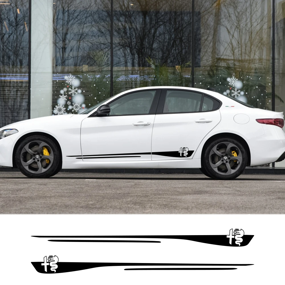 2PCS Car Door Side Stickers For Alfa Romeo Giulia Giulietta 159 156 ...