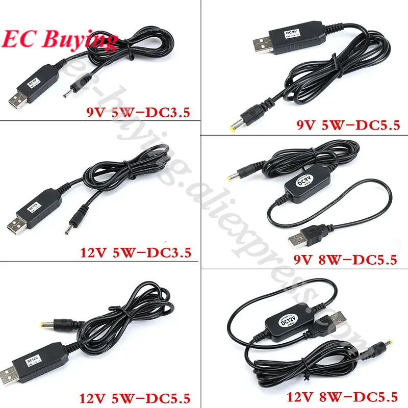 USB Step Up Cable DC 5V to 5V 9V 12V Power Boost Line Converter Adapter ...