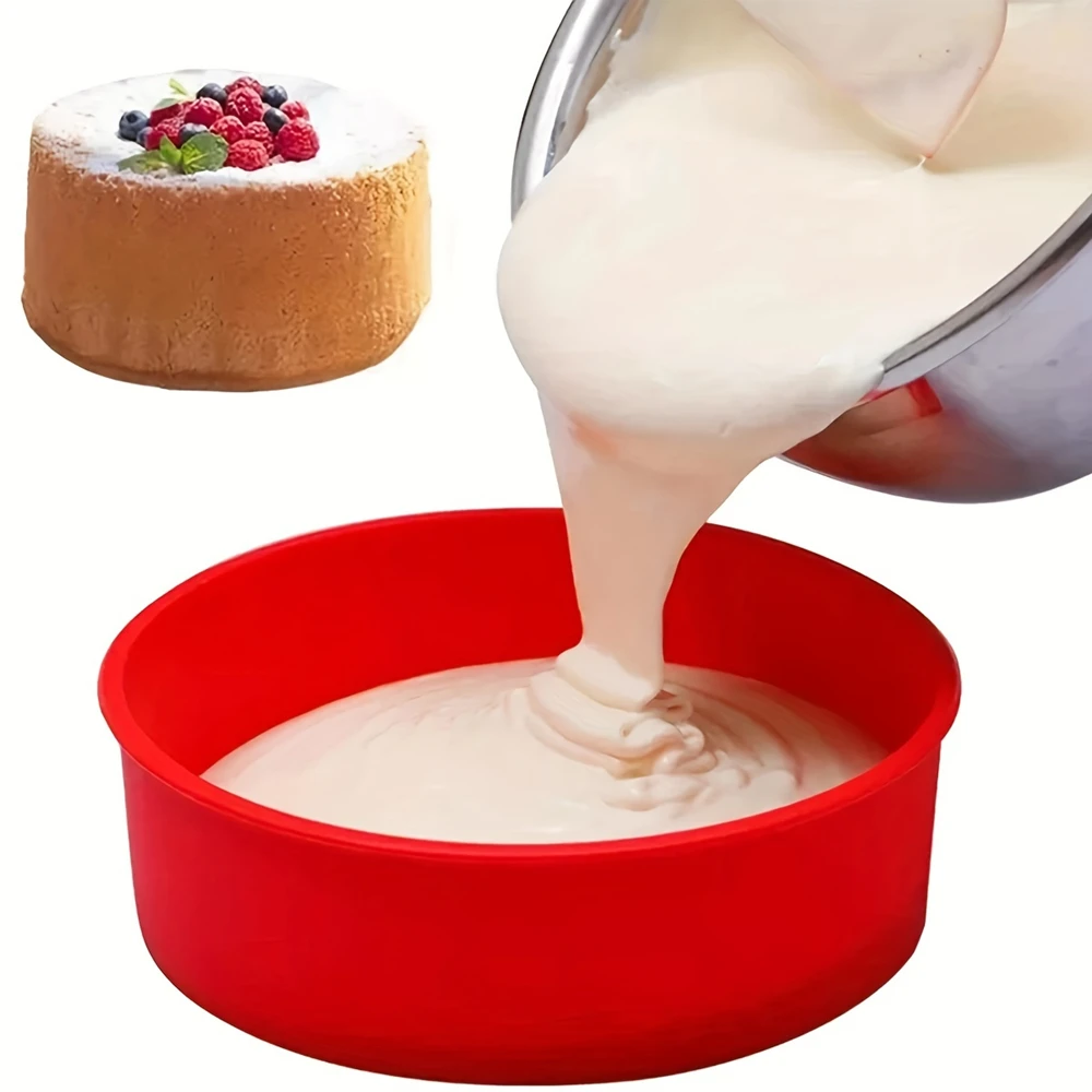 Round Silicone Cake Mold 4/6/8/10inch Nonstick Cake Pan Tray Cheesecake ...
