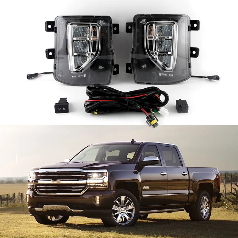 LED DRL Car Daytime Running Light Front Bumper Fog Lamps Assembly ...