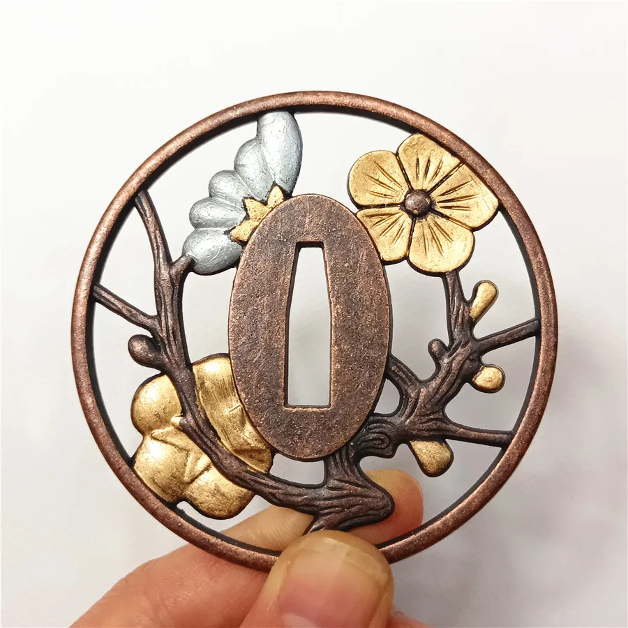 Exquisite-Cherry-Blossoms-Tsuba-Alloy-Fittings-For-Japanese-Sword ...