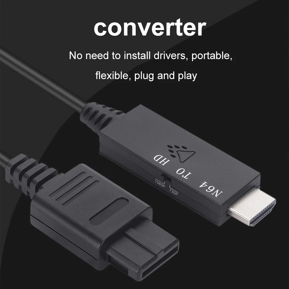 Adaptador de consola de juegos compatible con HDMI 720P/1080P N64 ...