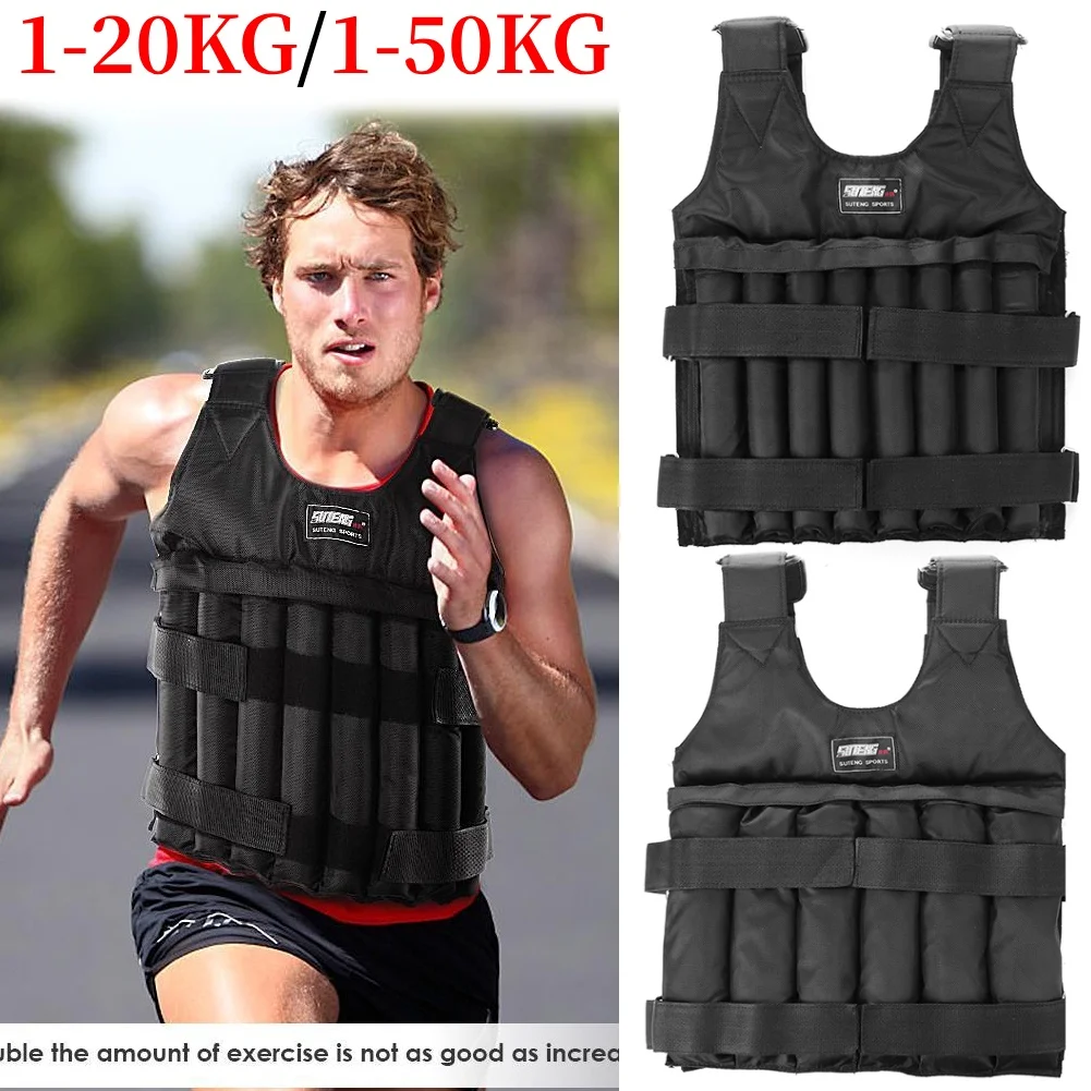 Durable-Loading-Weighted-Vest-50kg-Adjustable-Weight-Training-Exercise ...