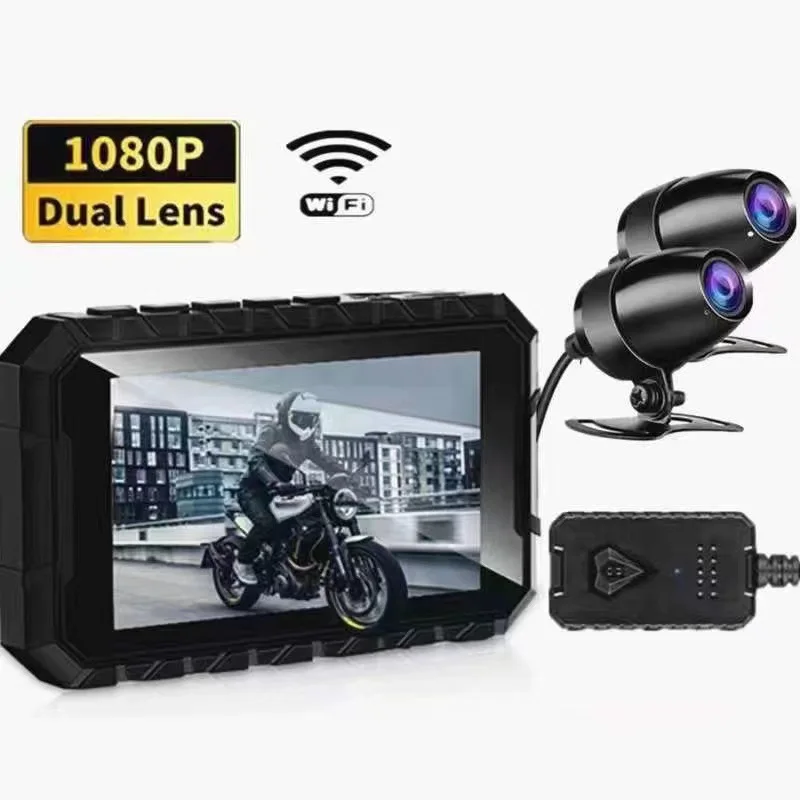 2024-Motorcycle-Recorder-HD-1080P-Dual-Lens-Video-Recorder-GPS-WIFI ...