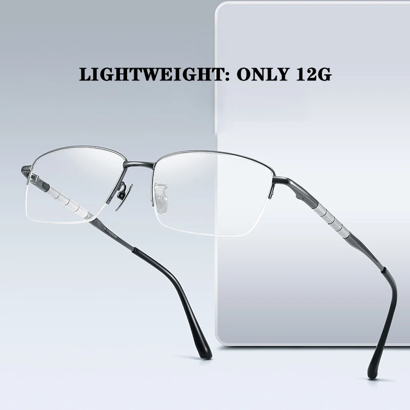 Pure-Titanium-Glasses-Frame-Men-Prescription-Eyeglasses-Silver-Super ...