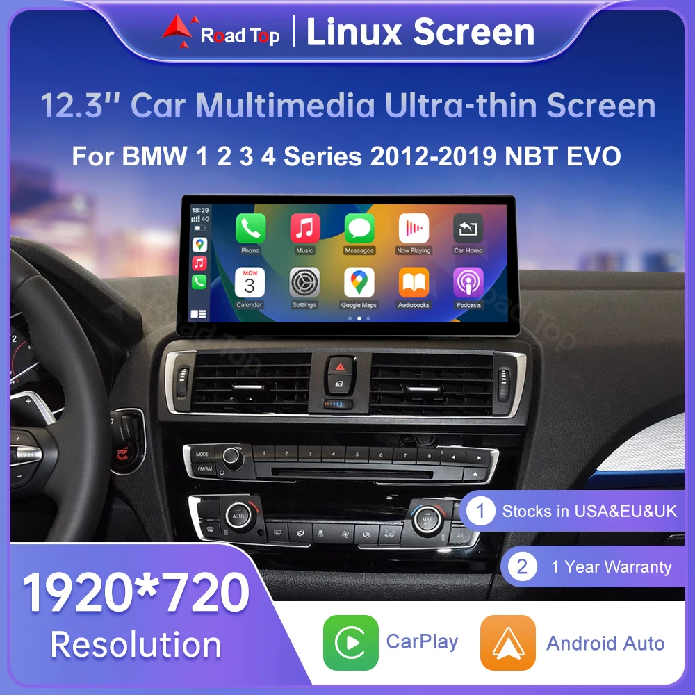 Wireless Carplay Multimedia Screen For BMW 1 2 3 4 Series F20 F21 F22 ...