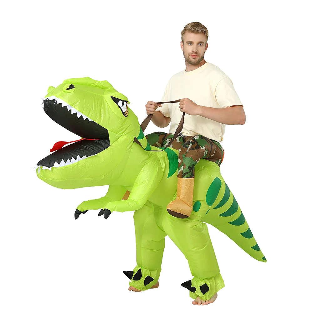 Man Riding Dinosaur Costume
