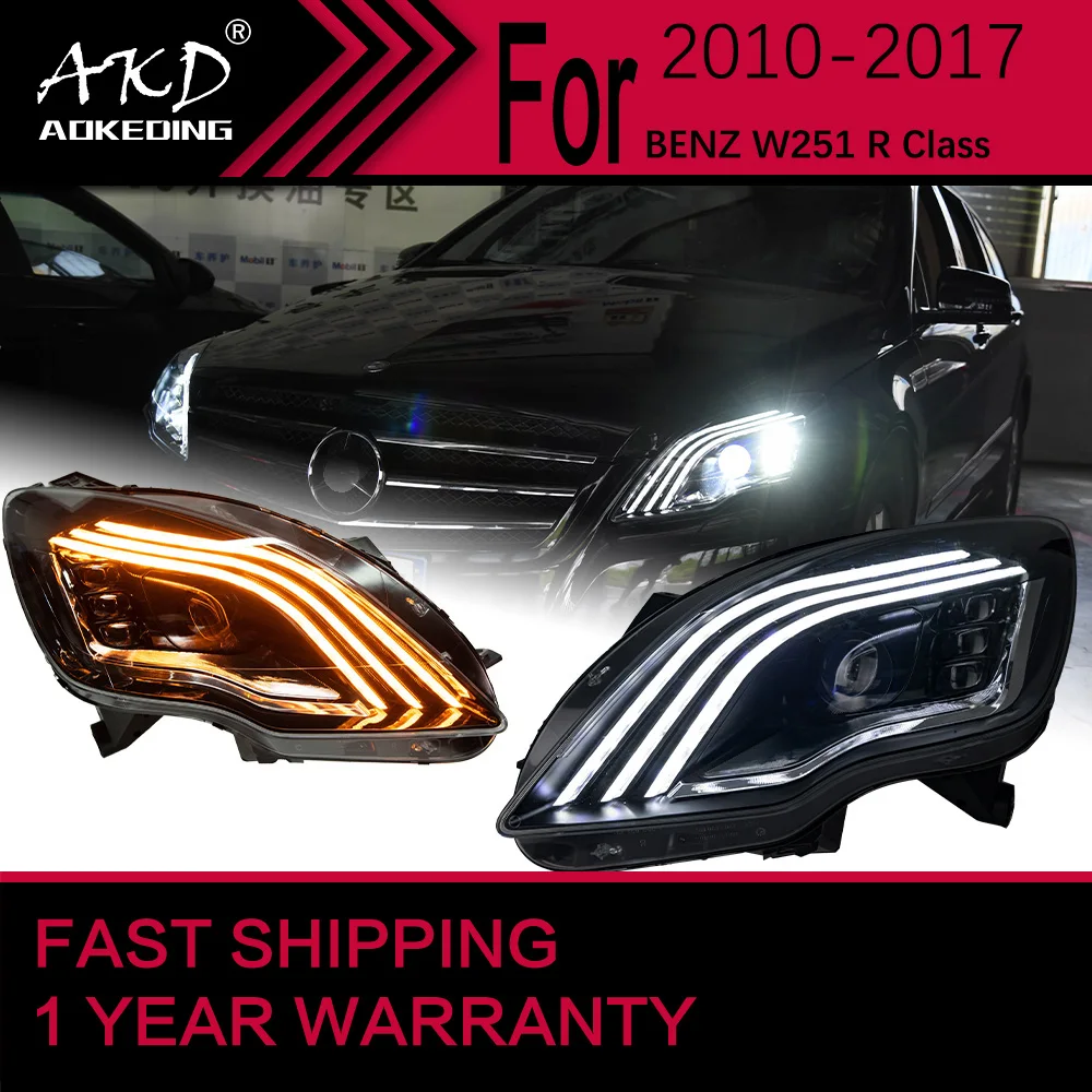 Car Lights for BENZ W251 LED Headlight 2010-2017 V251 R Class R320 R350 ...