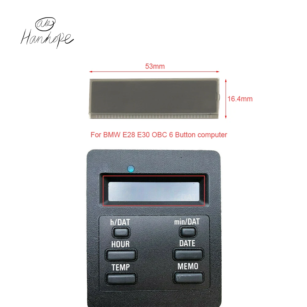 For-BMW-E28-E30-6-Button-OBC-Digital-Clock-LCD-Screen-Display ...