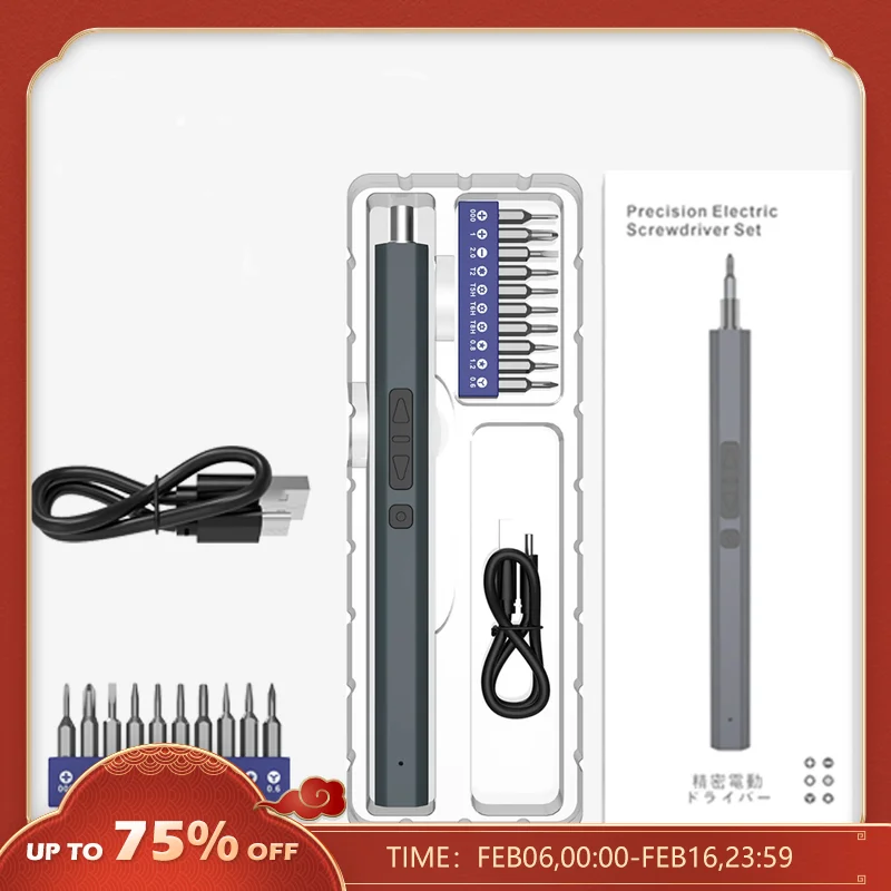 Precision-Electric-Screwdriver-Set-12-39-50-In-1-Portable-LED-Kit-USB ...