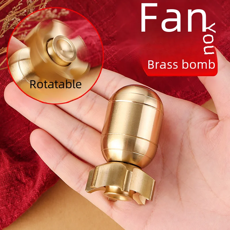 Portable-Rotatable-Brass-Spinning-Top-Desk-Ornament-Simulated-Bomb ...