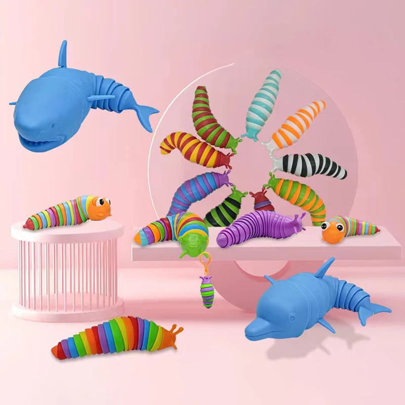 Funny-Fidget-Slugs-Articulated-Sensory-Slug-Toy-Realistic-Worm ...