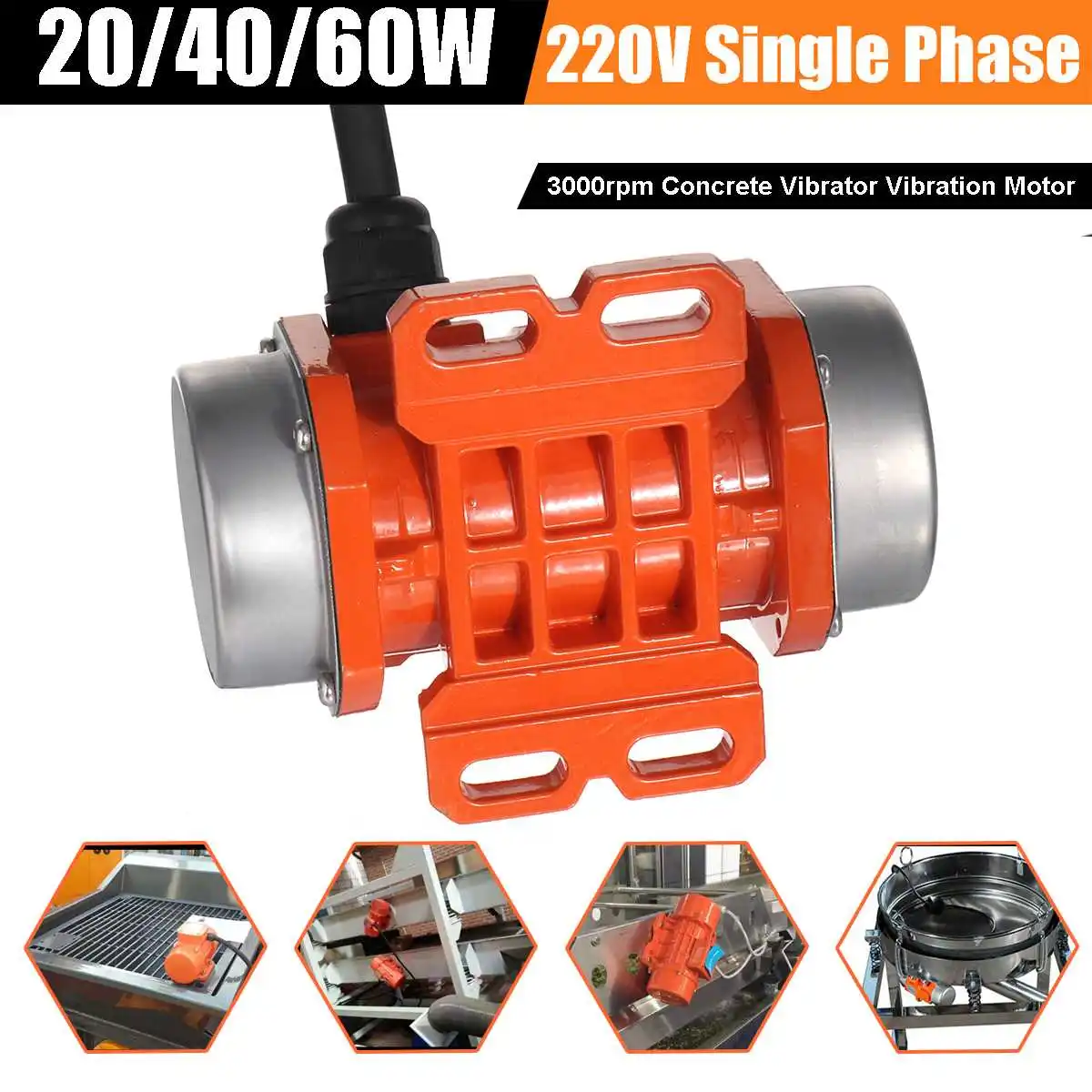 20/40/60w 220v Vibrating Motor Adjustable Speed For Feeding Machine ...