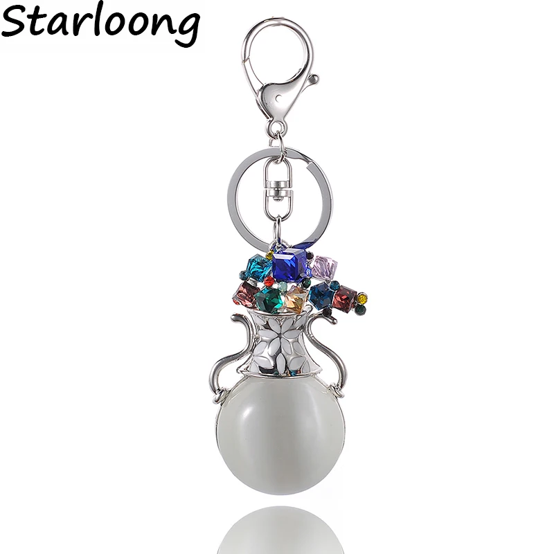 High-Quality-Drip-Alloy-Keychain-Chaveiro-drop-oil-Glaze-vase-white ...