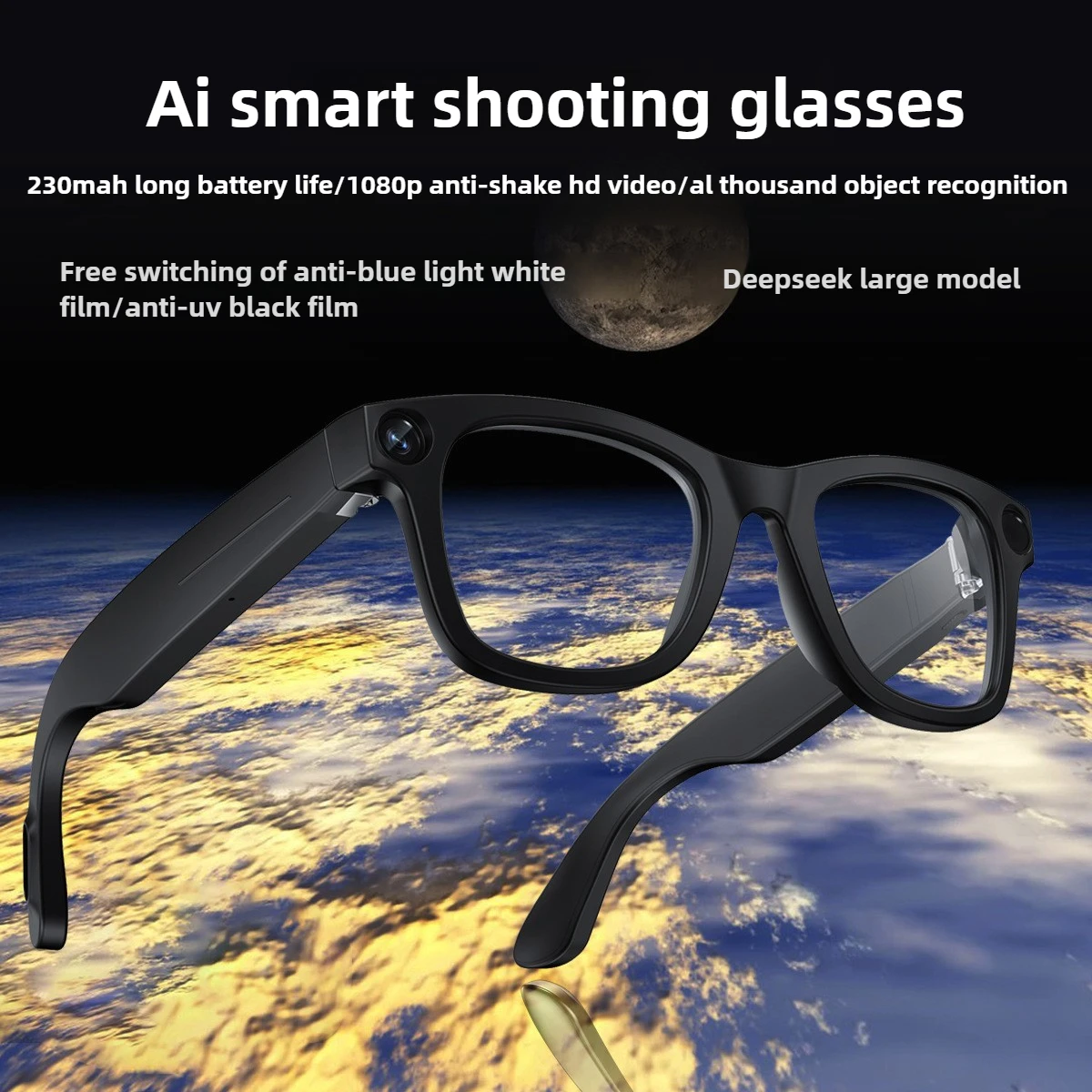 2025 New AI Smart Shooting Glasses HD Anti-shake Fashion Sunglasses Ai ...