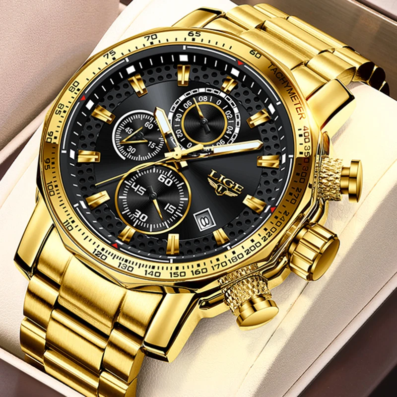 LIGE-Watches-Men-For-Men-Big-Quartz-Chronograph-Wristwatches-Luxury ...