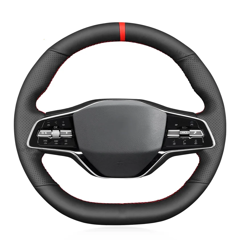 Black Faux Leather Car Steering Wheel Cover for Nissan Ariya 2022 2023 ...