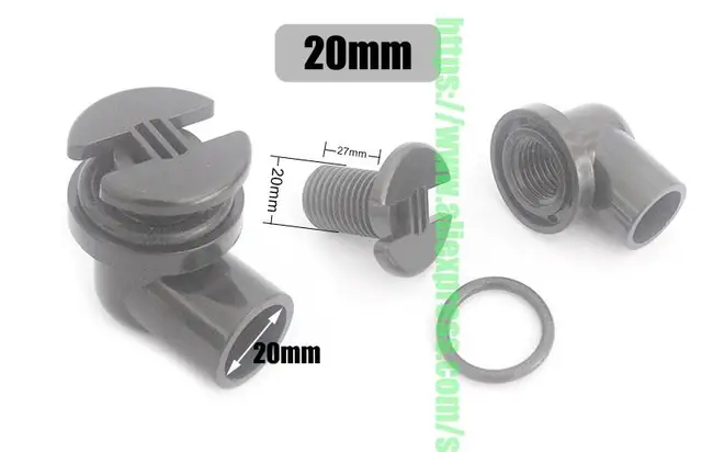 Water Tank Bulkhead Drainage Connectors Aquarium Bottom Filter Plastic ...