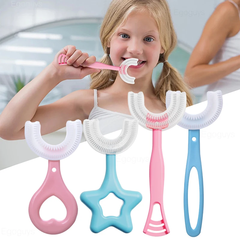Children U-Shape Toothbrush 360-Degree Oral Cleaning Kids Tooth Brush ...