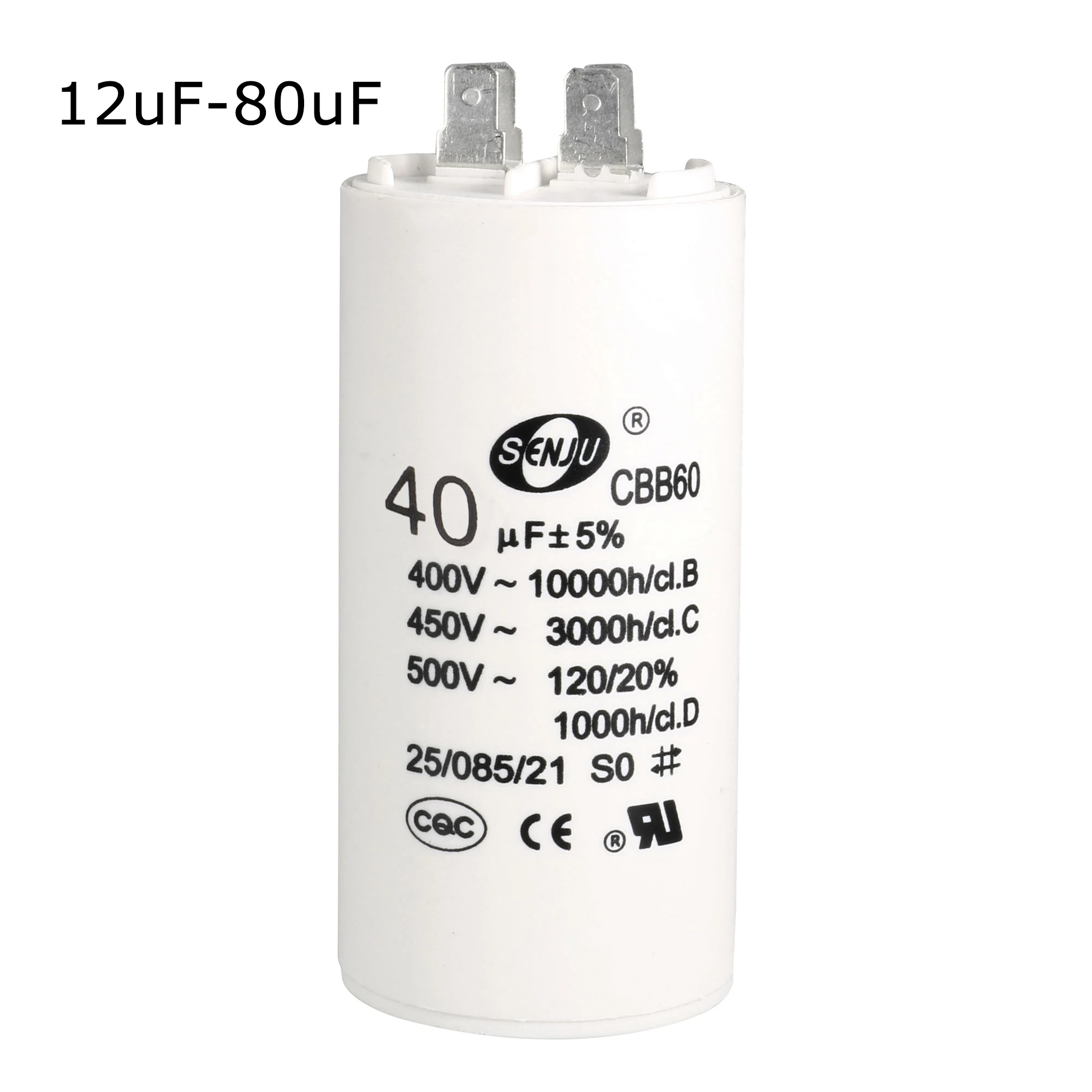 CBB60-Run-Capacitor-AC450V-12-14-16-25-30-35-40-60-80uF-Double-Insert ...