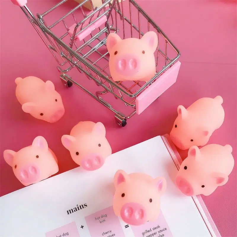 2In-Squeeze-Piggy-Fidget-Toy-Plastic-Soft-Pink-Pig-Water-Ball-Toy-Party ...