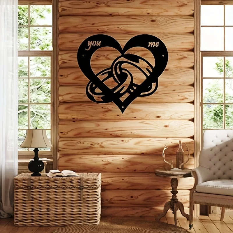 Ring-And-Love-Iron-Product-Craft-Metal-Wall-Decor-Unique-Heart-Shaped ...