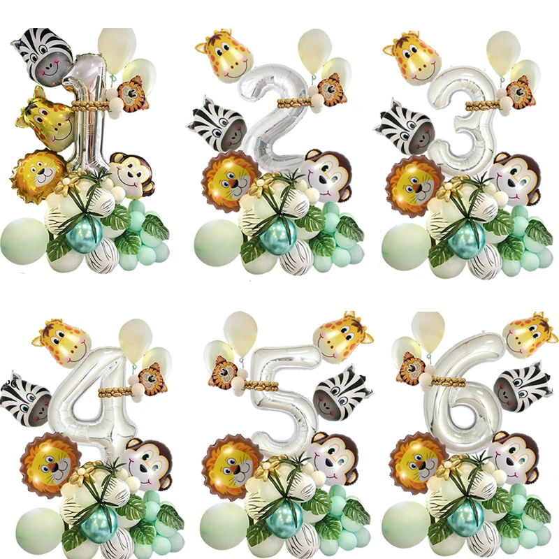 48pcs-Jungle-Safari-Animal-Number-Balloons-Set-Kids-1-2-3-Years ...