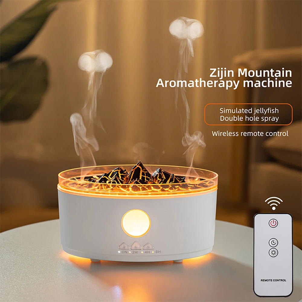 Multicolor-Humidifier-Aromatherapy-Flame-Volcano-Light-TimerFlame ...