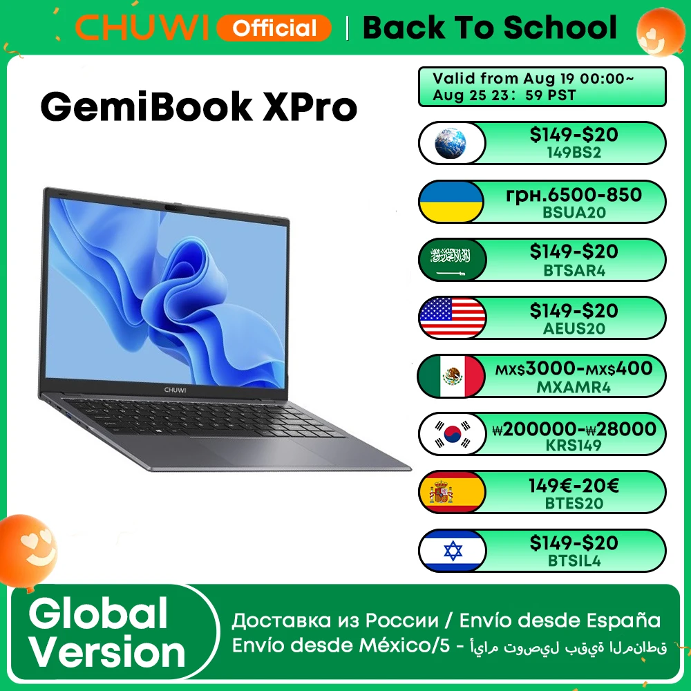 CHUWI-GemiBook-XPro-14-1-inch-UHD-Screen-Intel-N100-Laptop-8GB-RAM ...