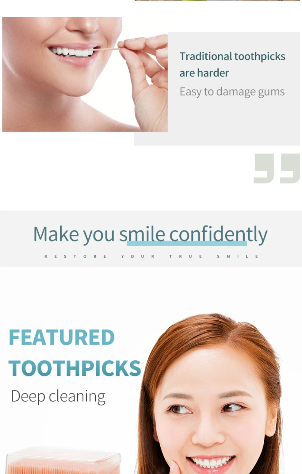 La couleur verte Cure-dents en plastique Double tête, 1100 pièces ...