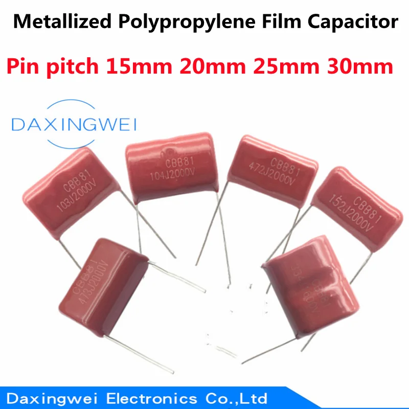 10pcs 2000V CBB81 Metallized Polypropylene Film Capacitor 102 472 103 ...