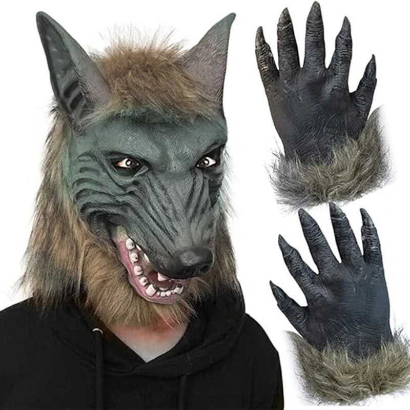 Holloween-Horror-Mask-Party-Cosplay-Werewolf-Costume-Dress-Up-Mask-Wolf ...