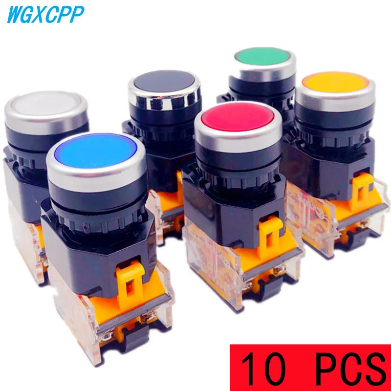 10-PCS-Button-Switch-Momentary-Locking-Electrical-Equipment-10A-110V ...