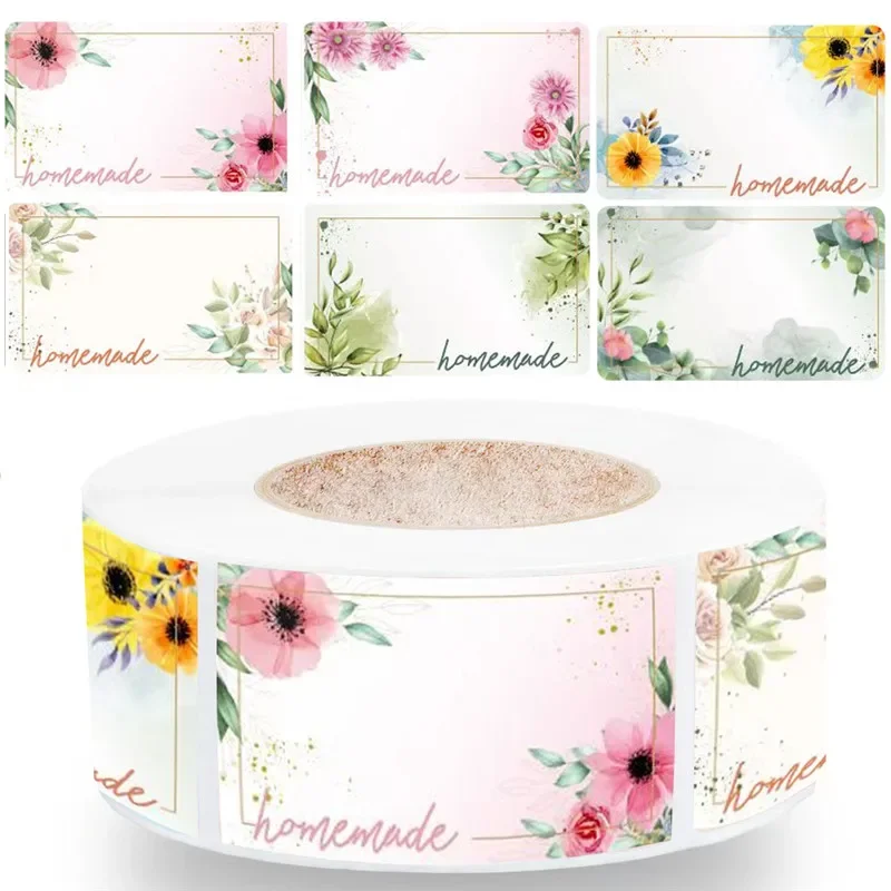 500-Pcs-Flowers-Blank-Writable-Label-Stickers-Homemade-Gift-Name-Label ...
