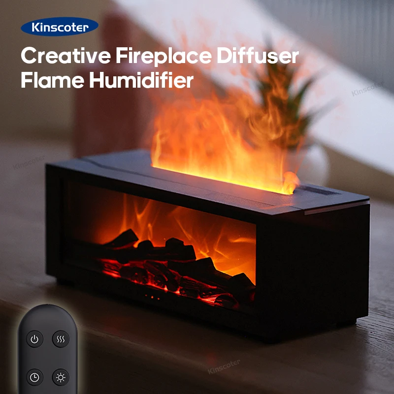 Colorful-Flame-Fireplace-Aroma-Diffuser-150ml-Waterless-Auto-Off-Air ...