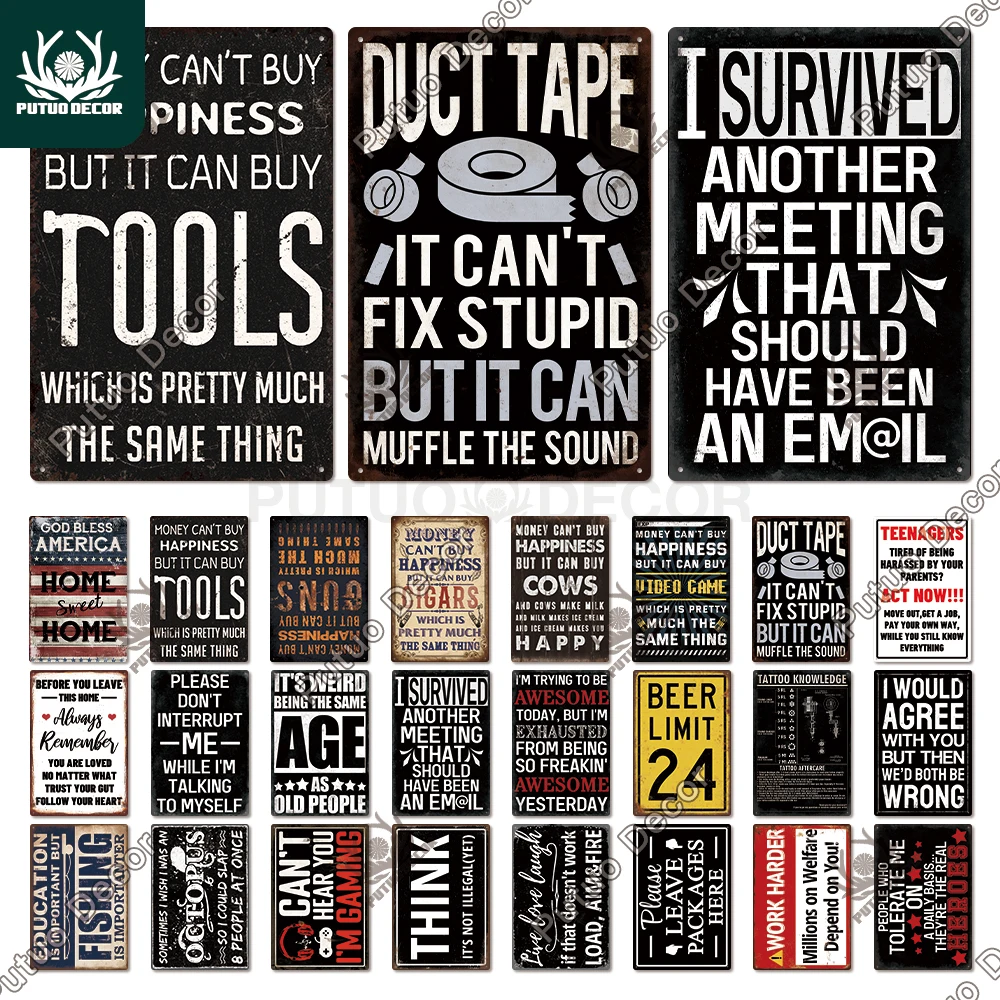 Putuo-Decor-Funny-Sarcastic-Vintage-Posters-Tin-Sign-Retro-Plaque-Metal ...