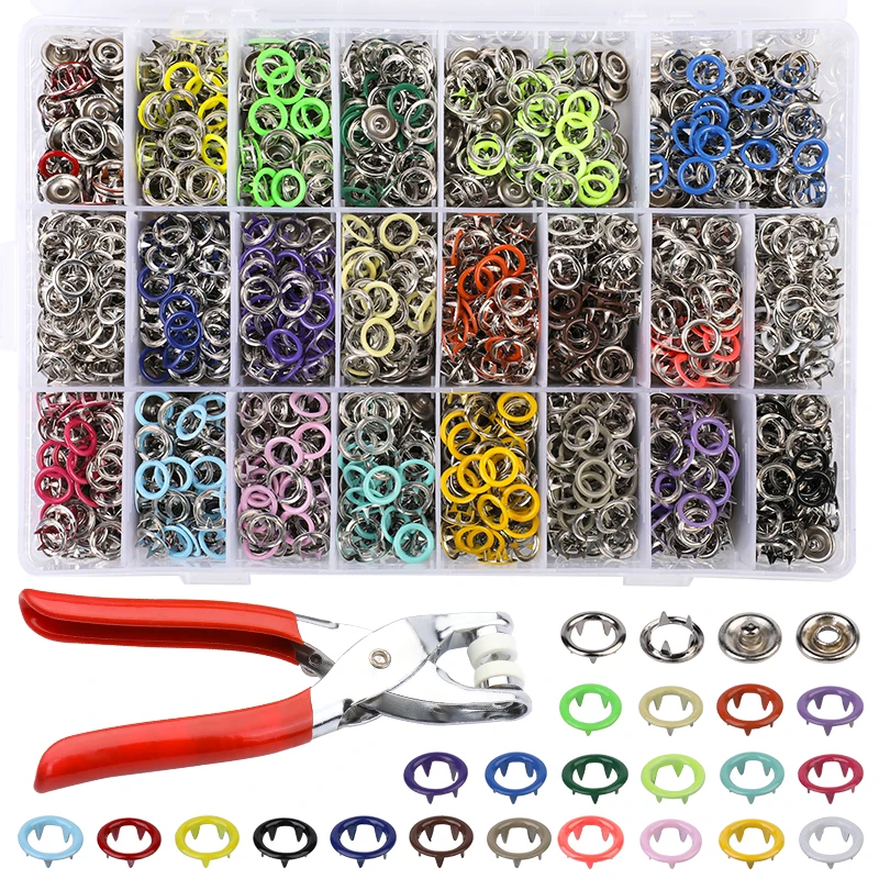 Metal Prong Snap Button Hollow Press Prong Fastener Studs with Pliers ...