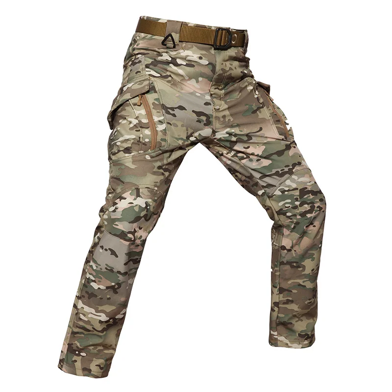 Men's IX9 Softshell Thick Fleece Pants Winter Military Tactical Pants ...