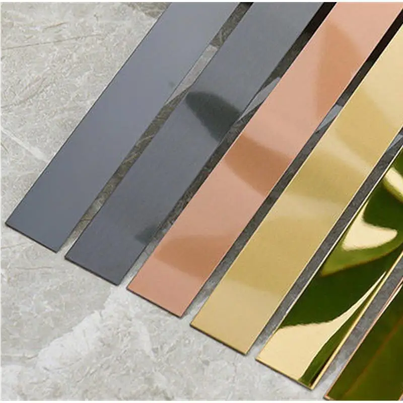 A-o-inoxid-vel-adesivo-de-parede-de-ouro-Linhas-decorativas-planas-Tira ...