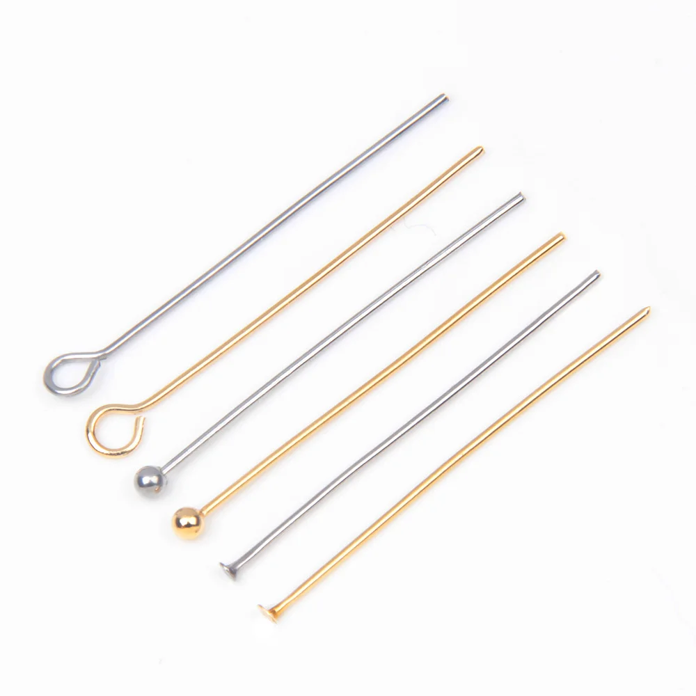 50-100pcs-Lot-15-70-mm-316-Stainless-Steel-Golden-Ball-Pins-Findings ...