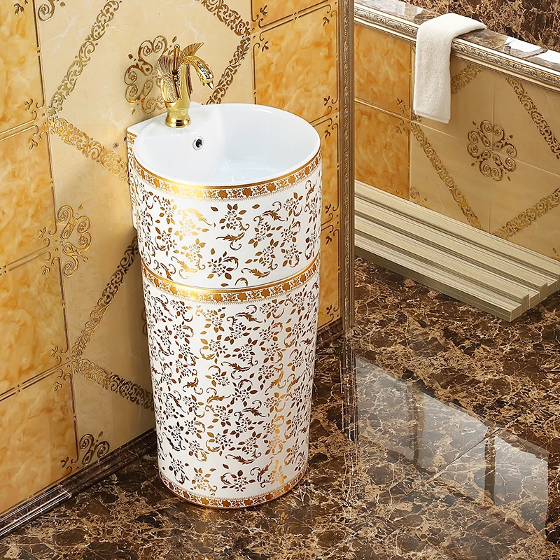 Golden-bathroom-washbasin-color-gold-washbasin-high-grade-circular ...